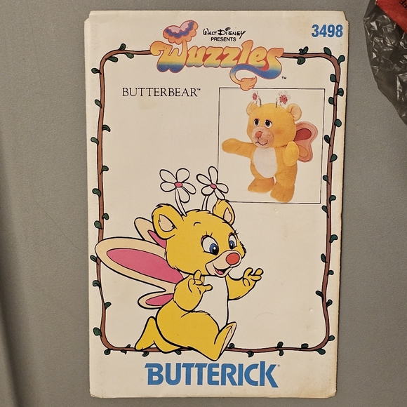 Disney | Other | Walt Disney Wuzzles Butterbear Butterick Stuffed ...